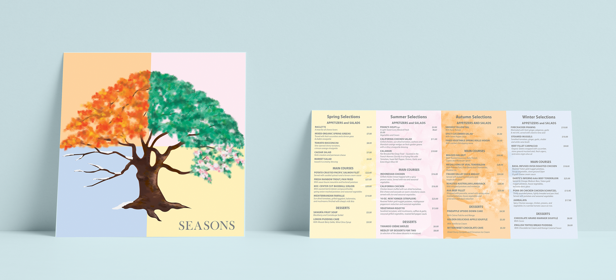 Seasons Menu Design | Theresa Allen